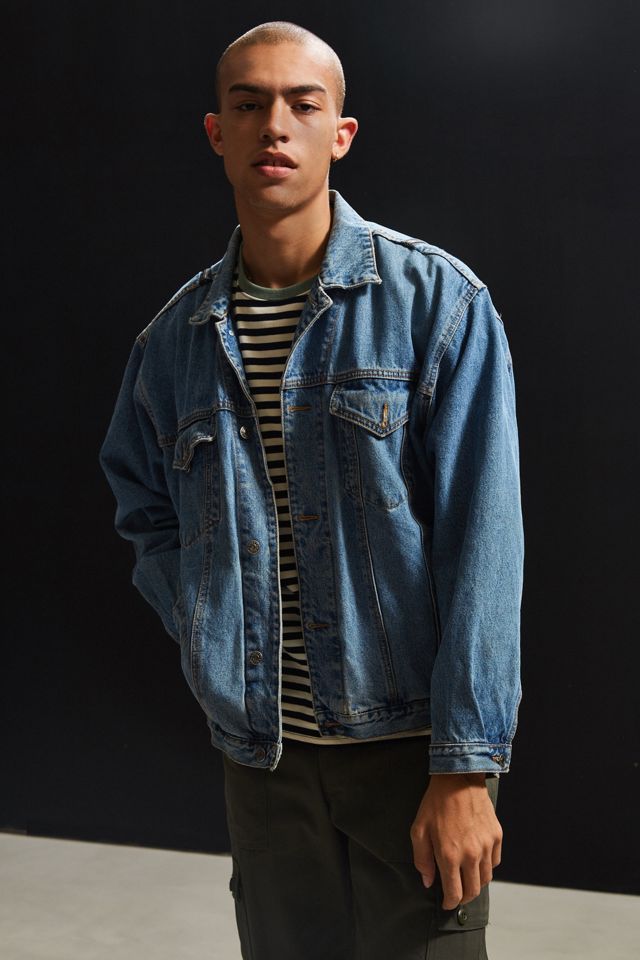 Vintage Double Back Zipper Denim Trucker Jacket | Urban Outfitters