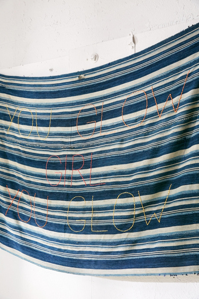Amber Ibarreche X UO You Glow Girl Embroidered Vintage Indigo Textile ...