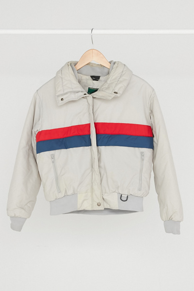 Vintage ‘70s Grey Striped Puffer Jacket | Urban Outfitters Canada