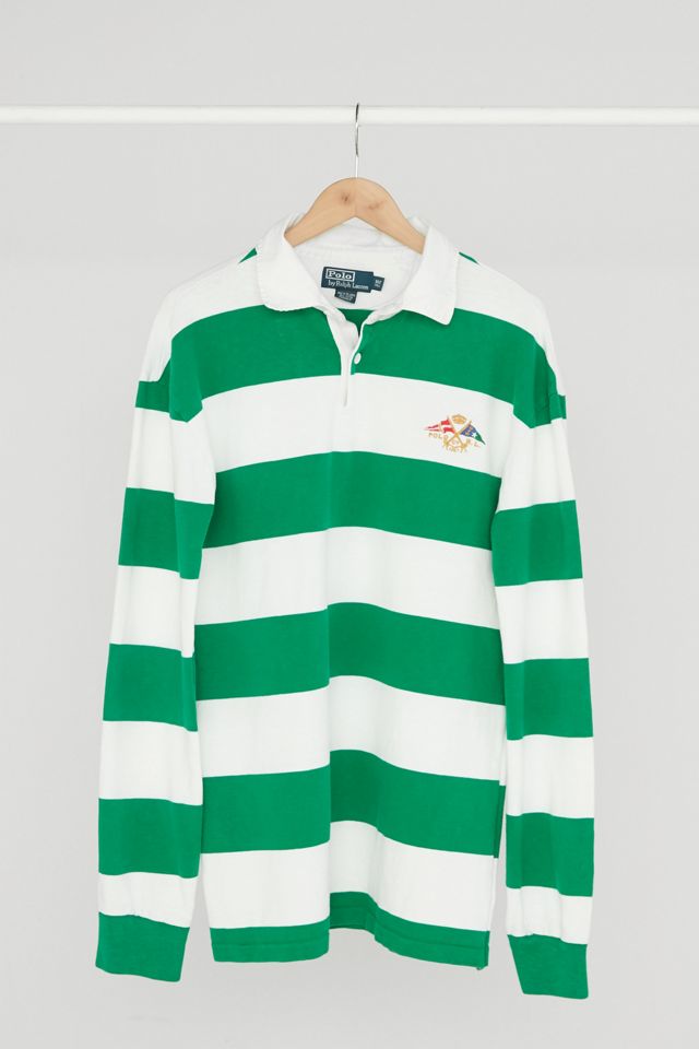 Vintage Polo Ralph Lauren ‘90s Green + White Stripe Rugby Dress | Urban ...