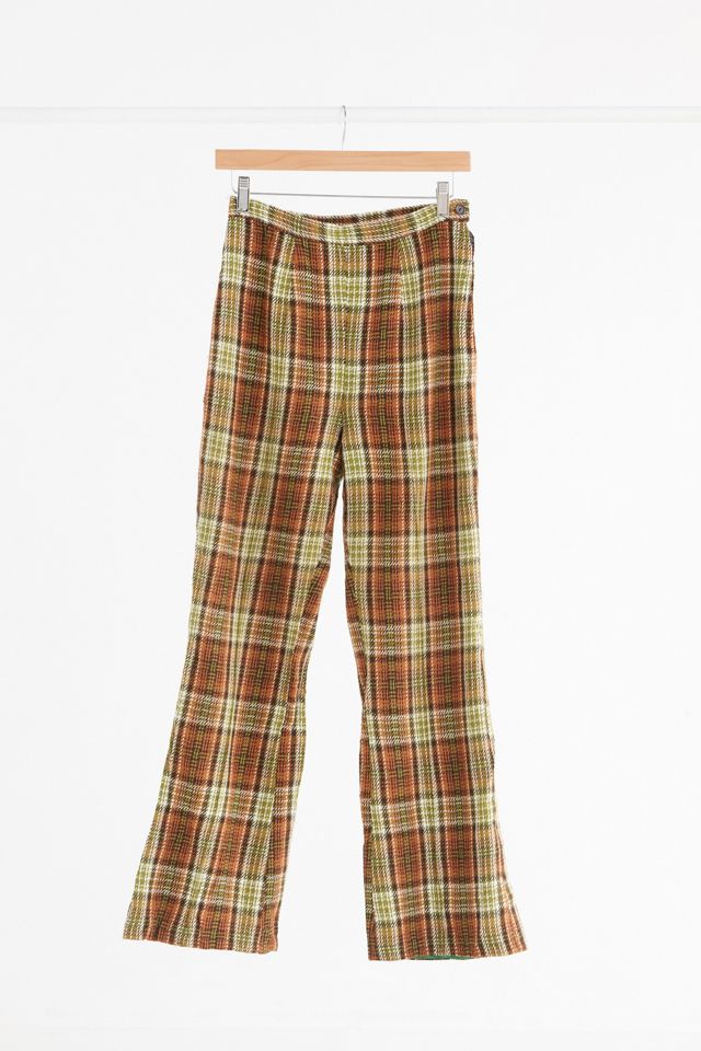 Vintage ‘70s Tan Check Pant | Urban Outfitters Canada