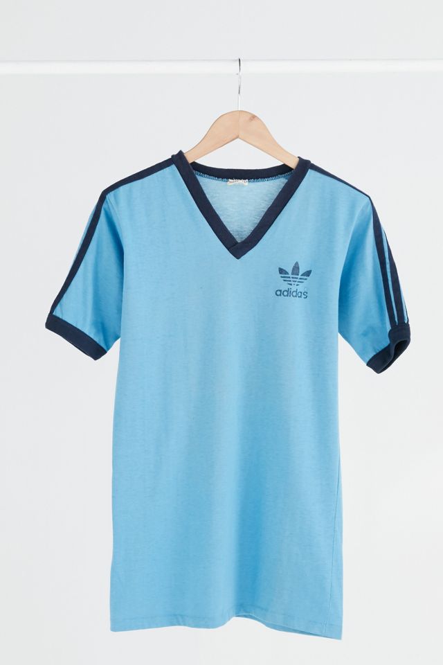 Vintage adidas Blue 3-Stripes Tee | Urban Outfitters