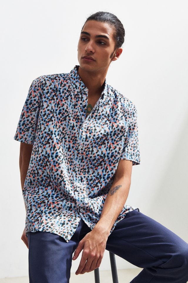 Barney Cools Disco Leopard Short Sleeve Button-Down Shirt | Urban ...