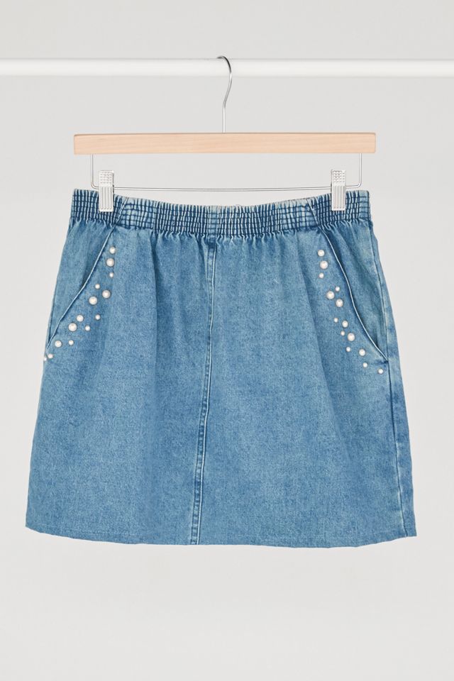 Vintage ‘80s Pearly Denim Skirt | Urban Outfitters