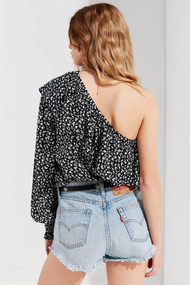 UO Stella One-Shoulder Ruffle Top | Urban Outfitters Canada