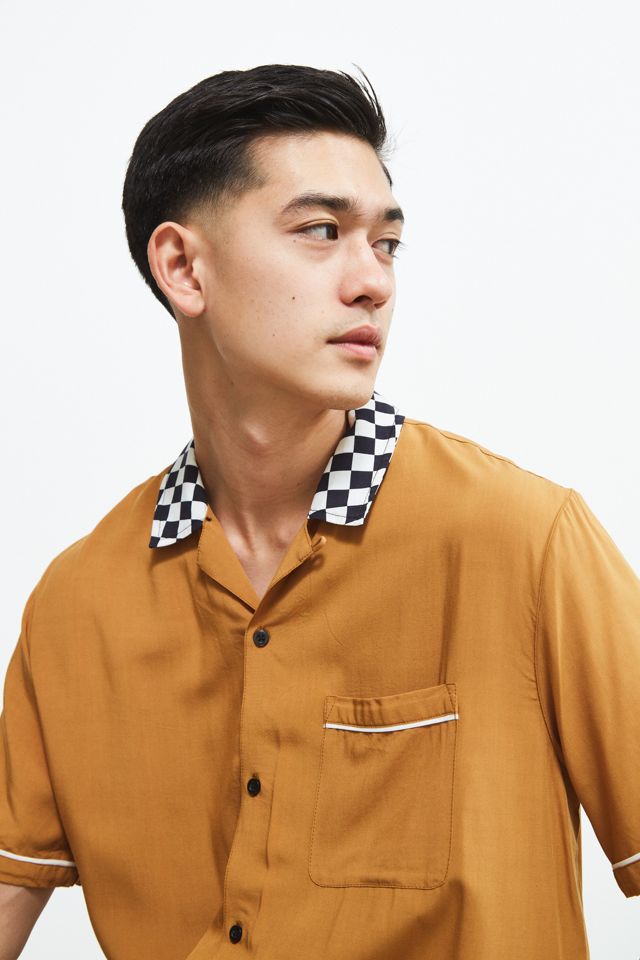 UO Liam Golden Rayon Bowling Shirt | Urban Outfitters