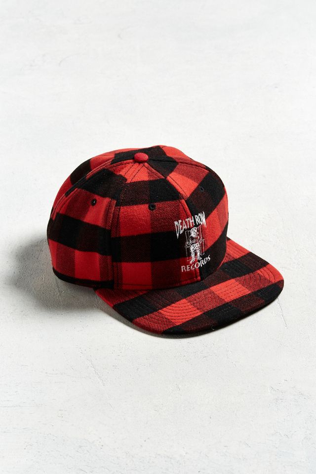 Embroidered Death Row Records Plaid Snapback Hat | Urban Outfitters