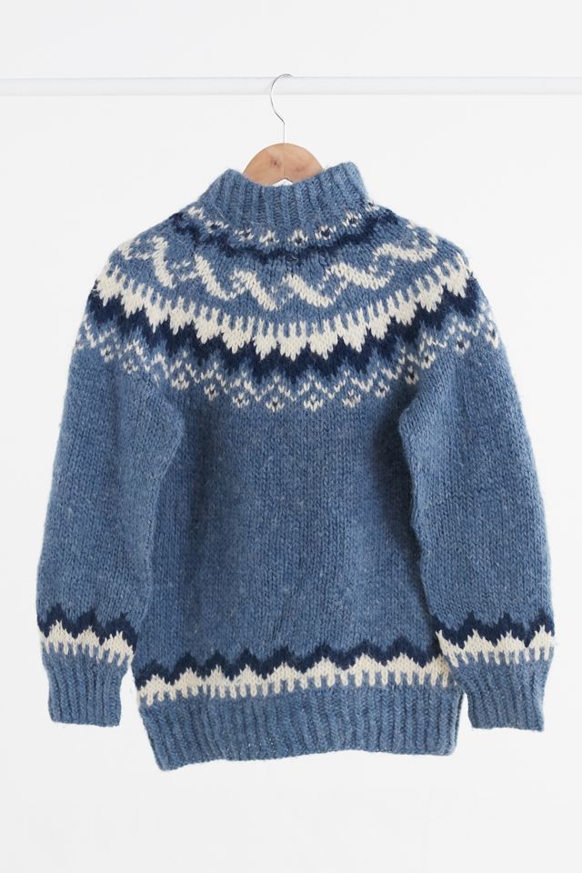 Vintage Washed Blue Fair Isle Ski Sweater | Urban Outfitters Canada