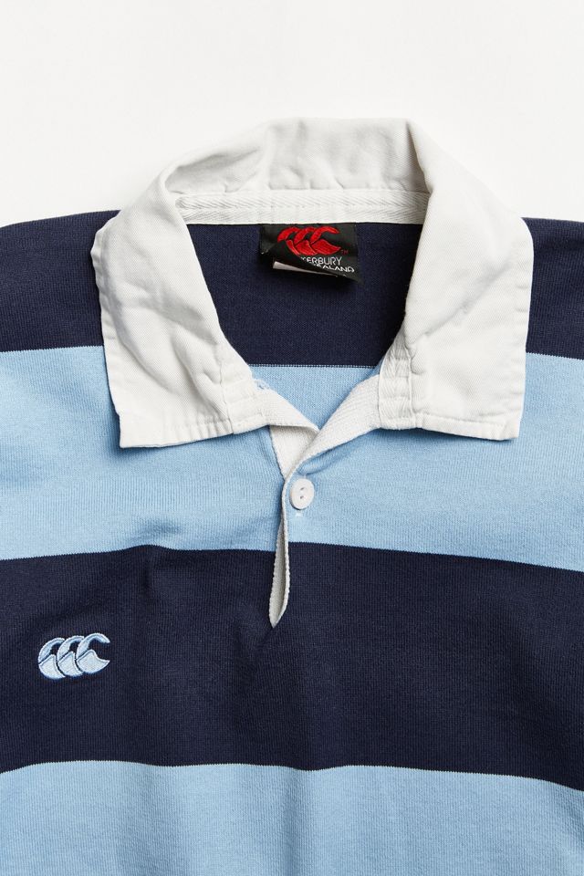 Vintage Canterbury Of New Zealand Blue Stripe Rugby Shirt | Urban Outfitters Canada