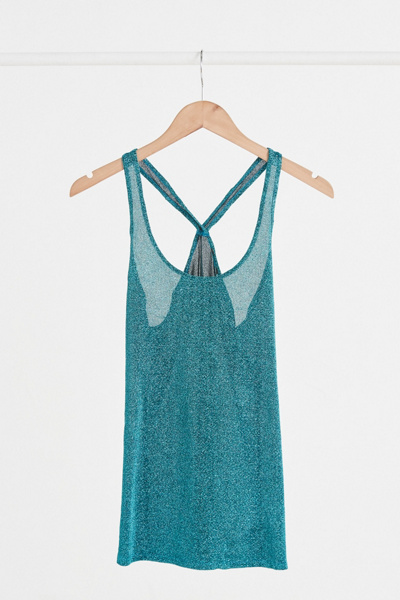 Vintage Turquoise Shimmer Tank Top | Urban Outfitters