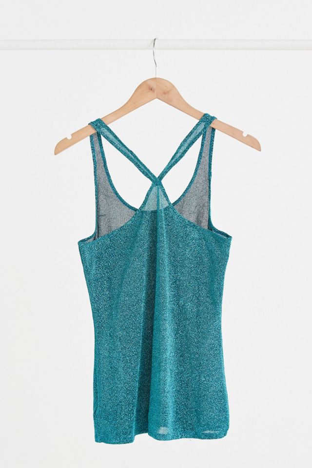 Vintage Turquoise Shimmer Tank Top | Urban Outfitters