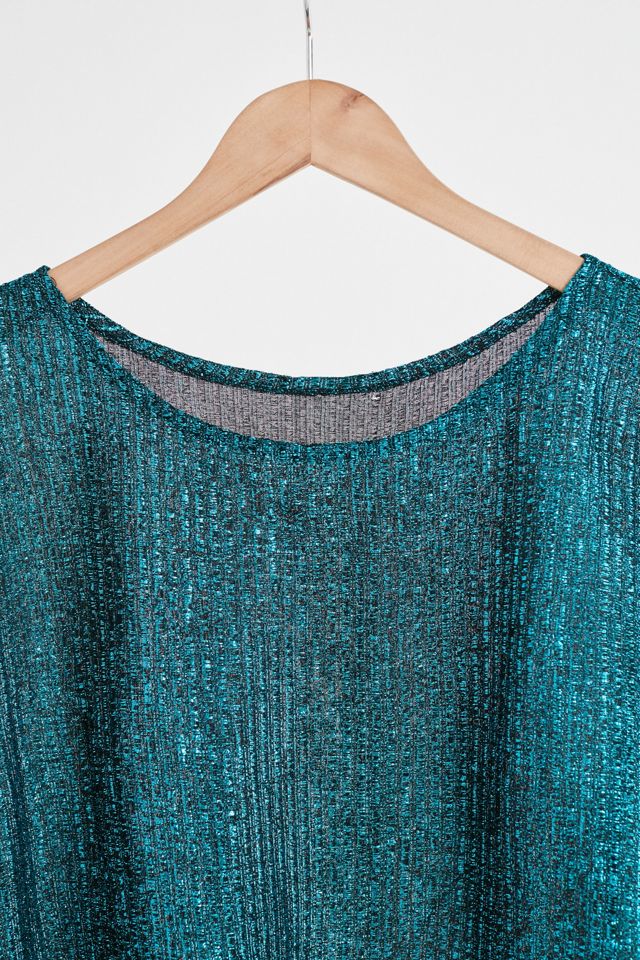 Vintage Sheer Blue Shimmer Tee | Urban Outfitters