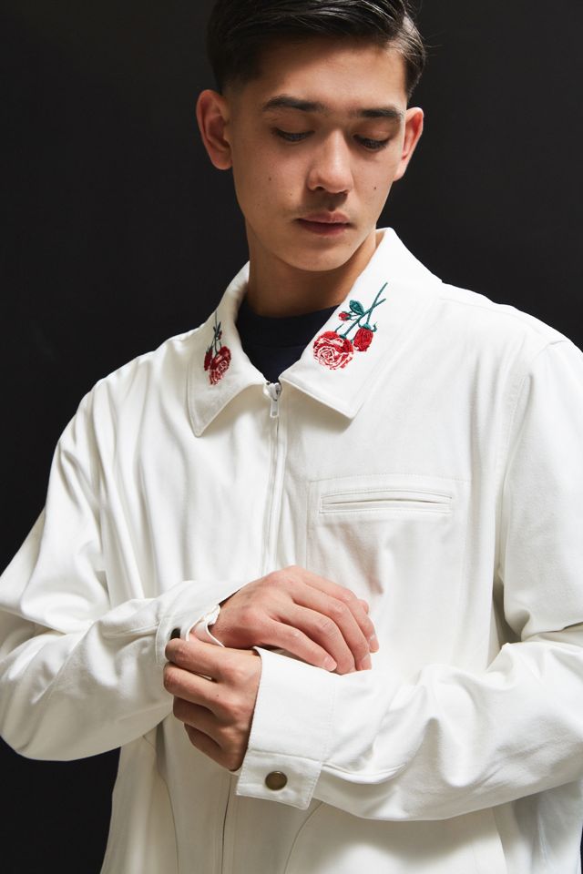 It Won’t Last Faux Suede Embroidered Mechanic’s Jacket | Urban Outfitters