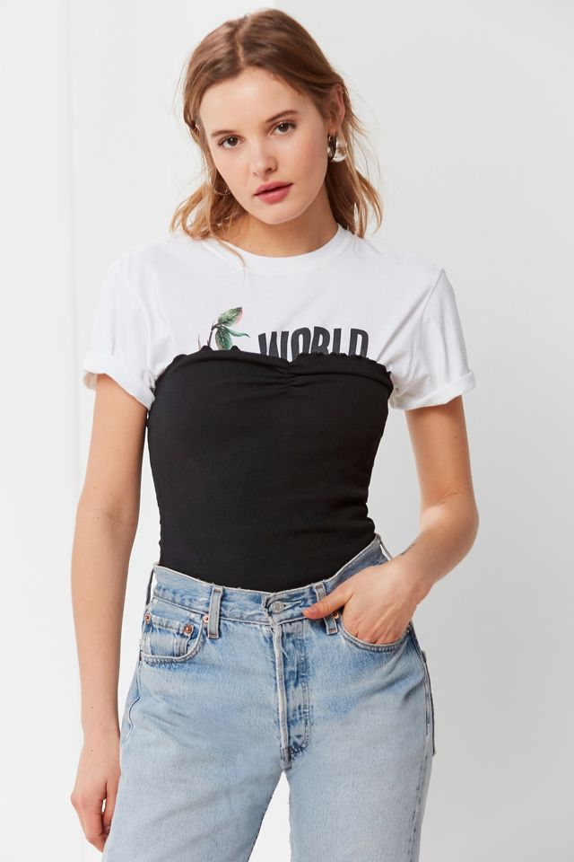 UO Lettuce-Edge Ruched Tube Top | Urban Outfitters