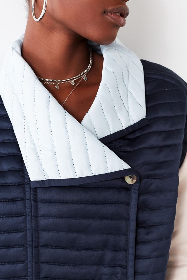 UO Quilted Satin Colorblock Jacket | Urban Outfitters