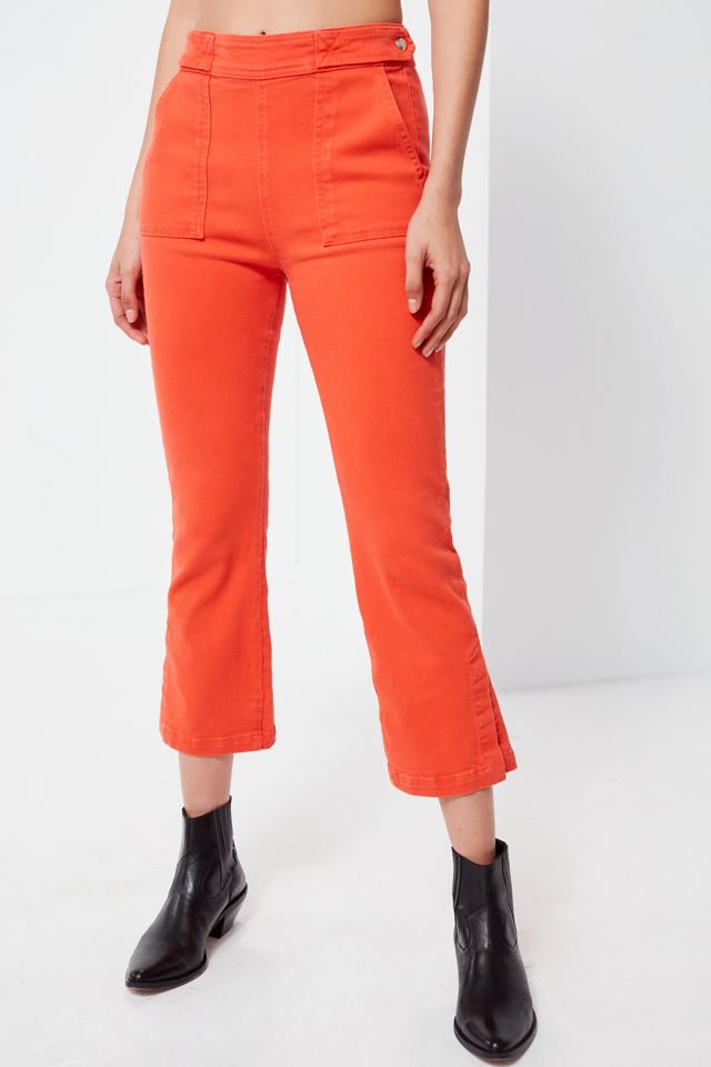 BDG Gelato Cropped Kick Flare Jean – Coral | Urban Outfitters