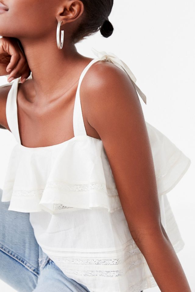 UO Coco Ruffle Lace Cami | Urban Outfitters