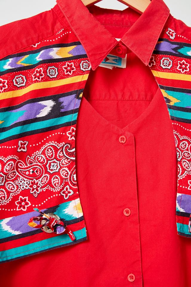 Vintage Wrangler Red Concho Western Shirt | Urban Outfitters