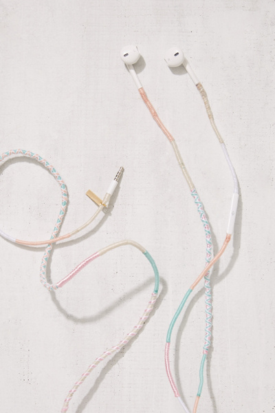 Le Pom Pom Holly Hand-Wrapped Earbud Headphone | Urban Outfitters Canada