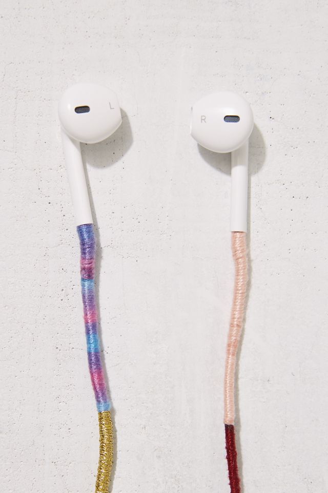 Le Pom Pom Royal Hand-Wrapped Earbud Headphone | Urban Outfitters Canada