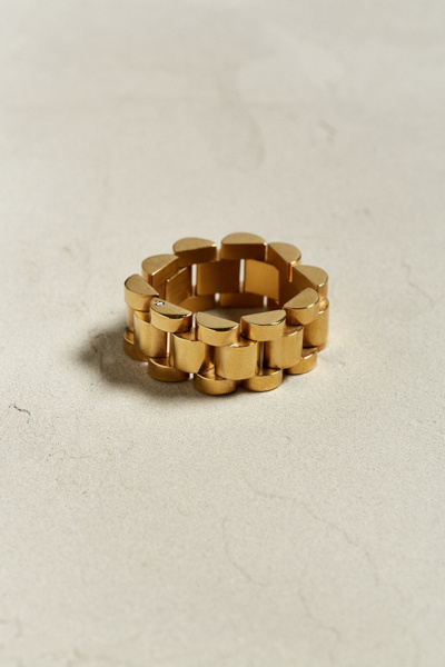 King Ice 14K Gold Link Ring | Urban Outfitters