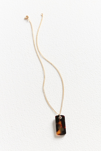 Vintage Tortoise Dog Tag Necklace | Urban Outfitters