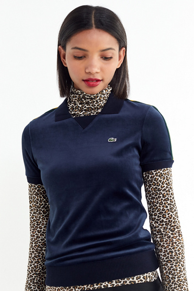 Lacoste Velvet Polo Shirt | Urban Outfitters