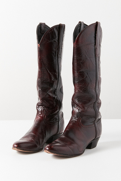 Vintage Burgundy Tall Cowboy Boot | Urban Outfitters