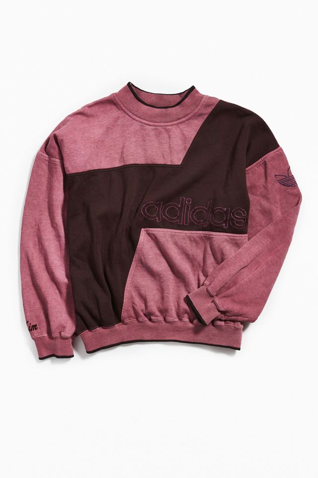 Vintage adidas Maroon + Raspberry Crew Neck Sweatshirt | Urban ...