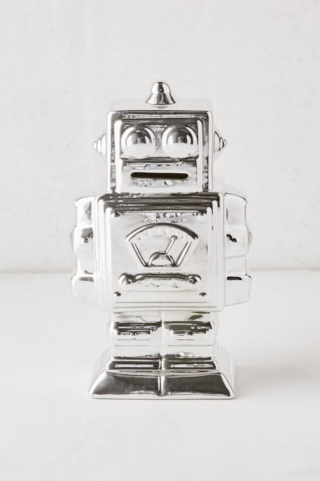 Metallic Robot Bank | Urban Outfitters