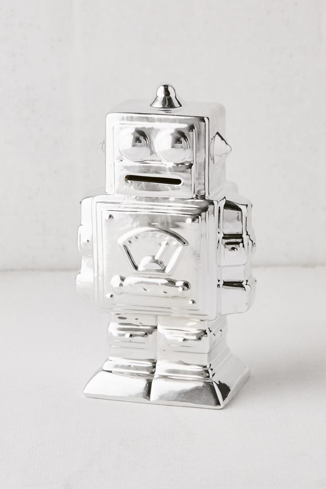 Metallic Robot Bank | Urban Outfitters