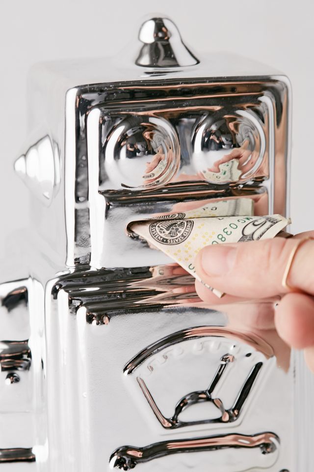 Metallic Robot Bank | Urban Outfitters