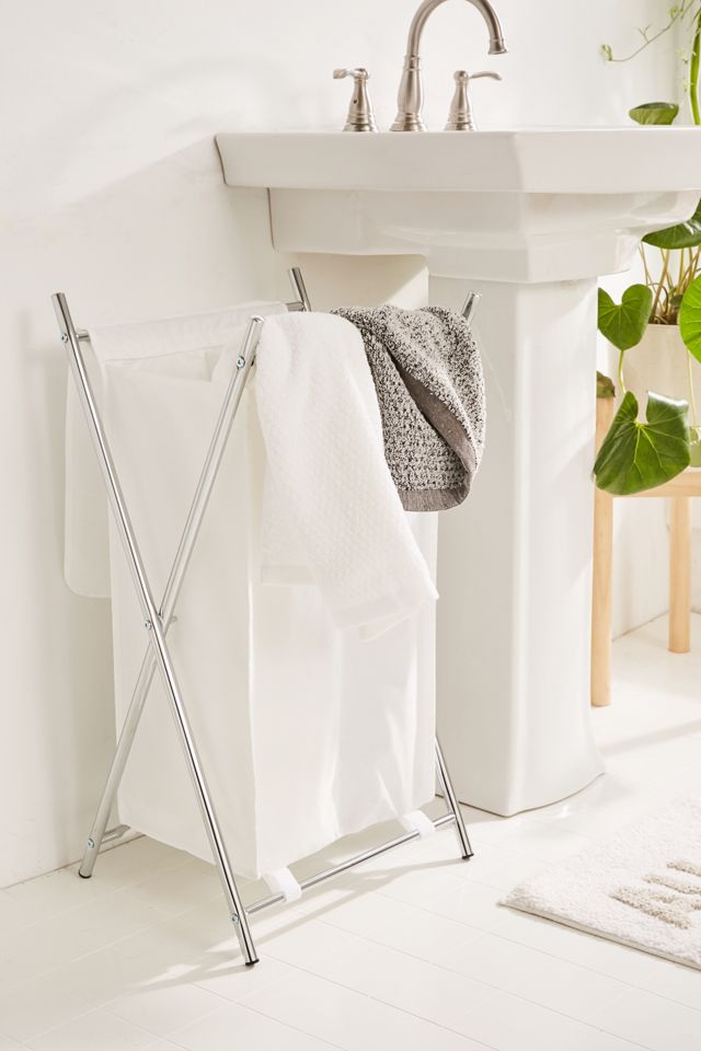 Chrome Multi-Compartment Folding Hamper | Urban Outfitters