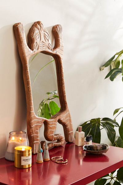 Tiger Wooden Mirror | Urban Outfitters
