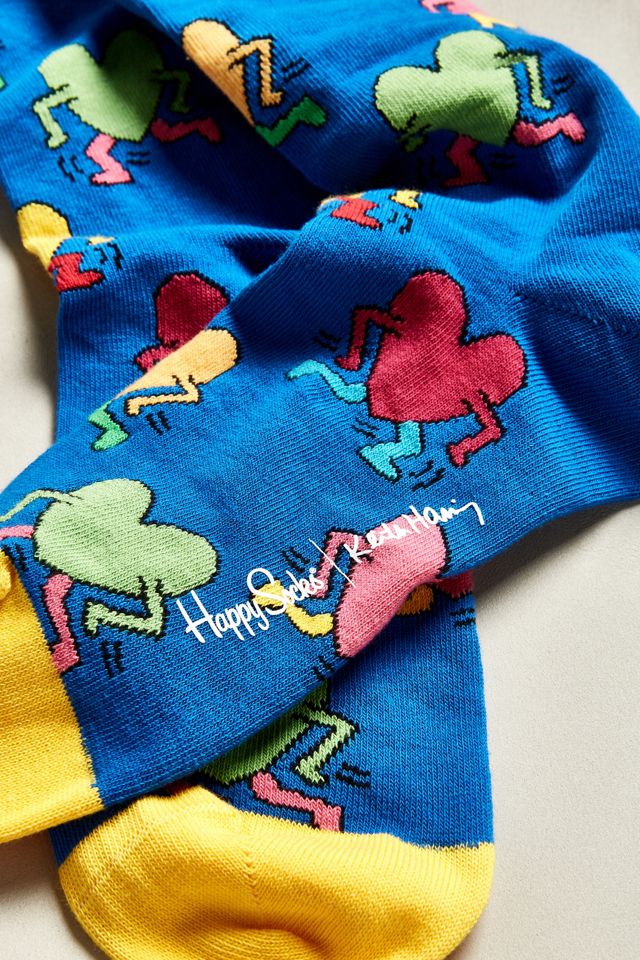 Happy Socks X Keith Haring Running Heart Sock | Urban Outfitters