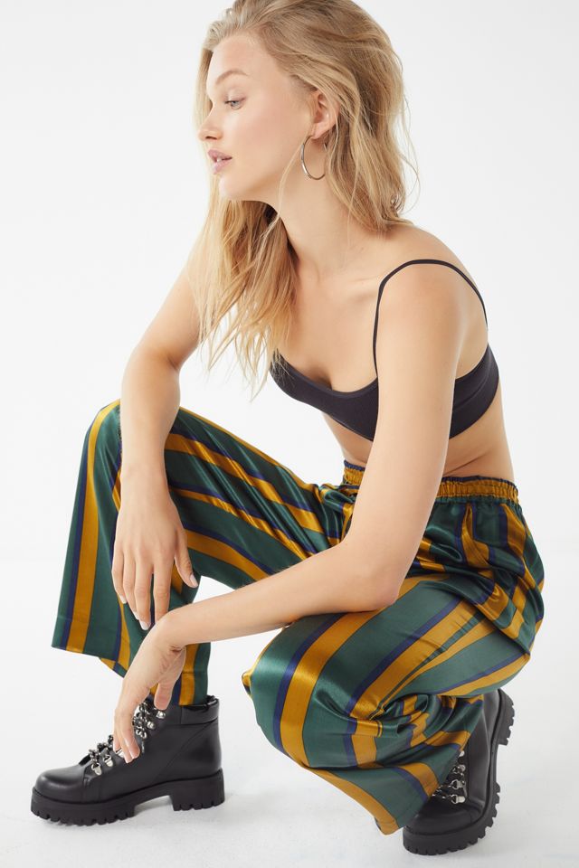 UO Striped Satin Puddle Pant | Urban Outfitters