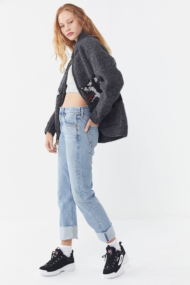 Canadian Sweater Company Wolf Knit Zip-Up Sweater | Urban Outfitters Canadian Sweater Company Wolf Knit Zip-Up Sweater | Urban Outfitters