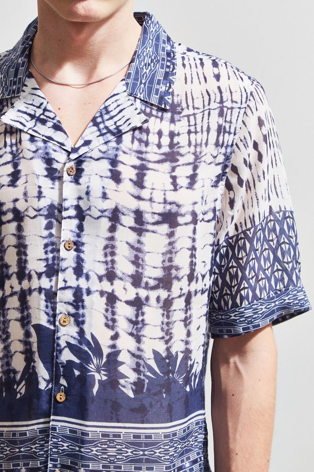 Raga Man Voile Short Sleeve Button-Down Shirt | Urban Outfitters
