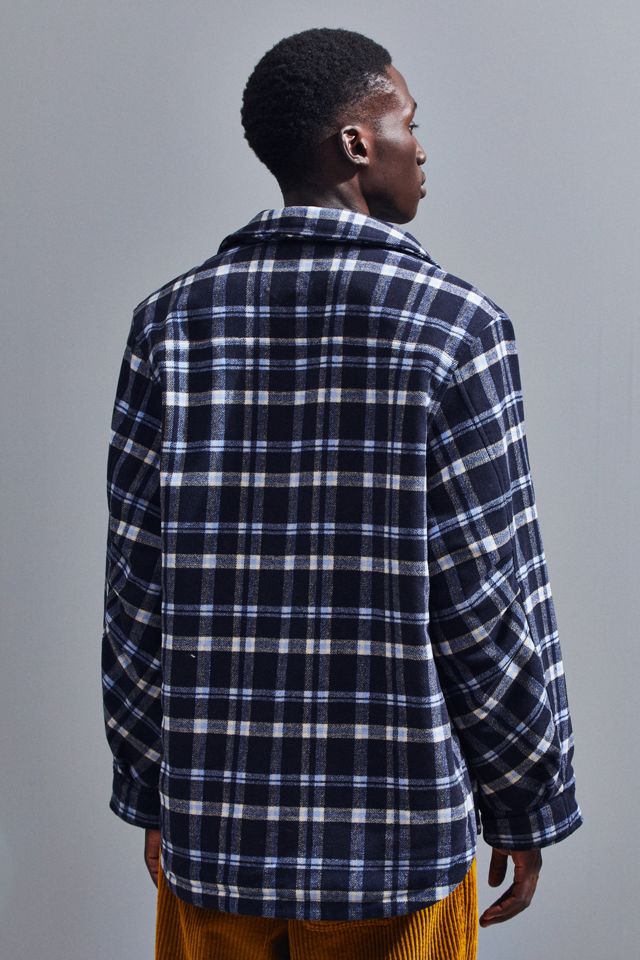 UO Long Sleeve Brushed Check Overshirt | Urban Outfitters