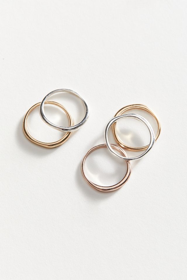 Modern Metal Stacking Ring Set | Urban Outfitters