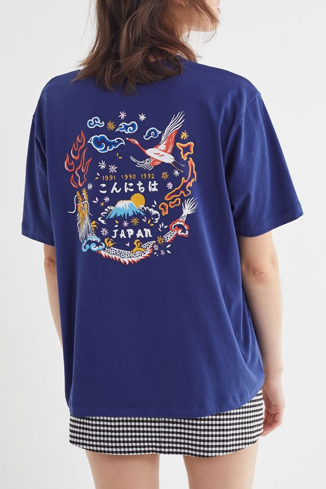 Embroidered Japanese Art Tee | Urban Outfitters