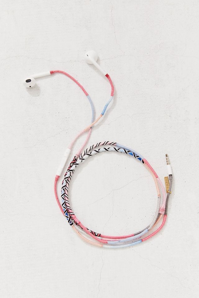 Le Pom Pom Hand-Wrapped Earbud Headphones | Urban Outfitters