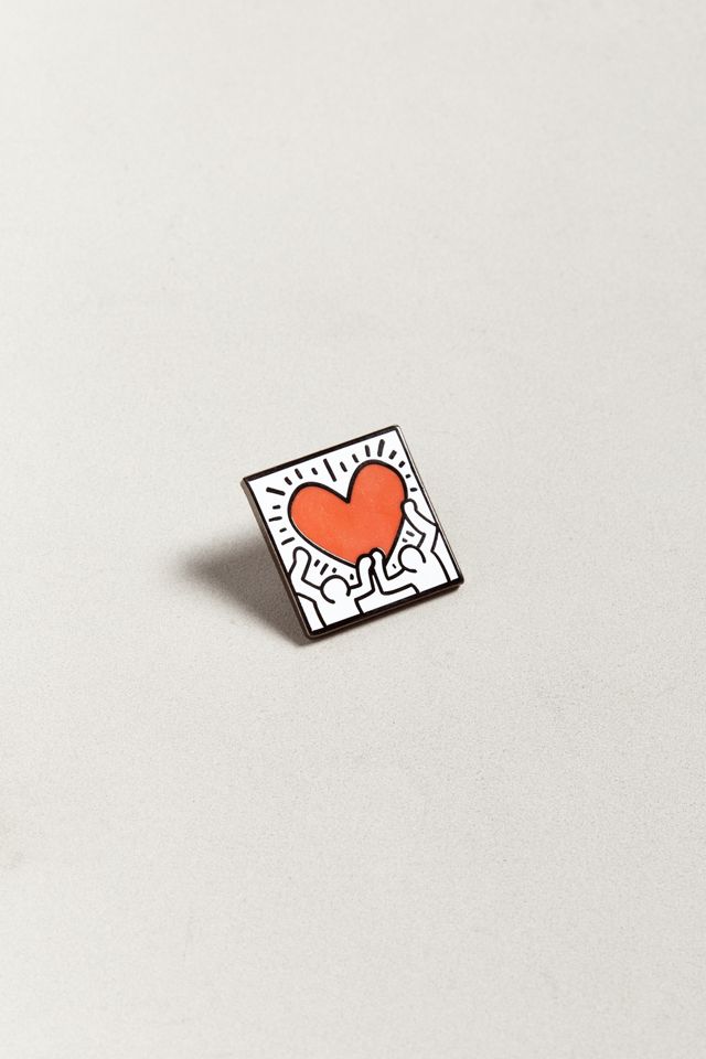 Pintrill Keith Haring Holding Heart Pin | Urban Outfitters Canada