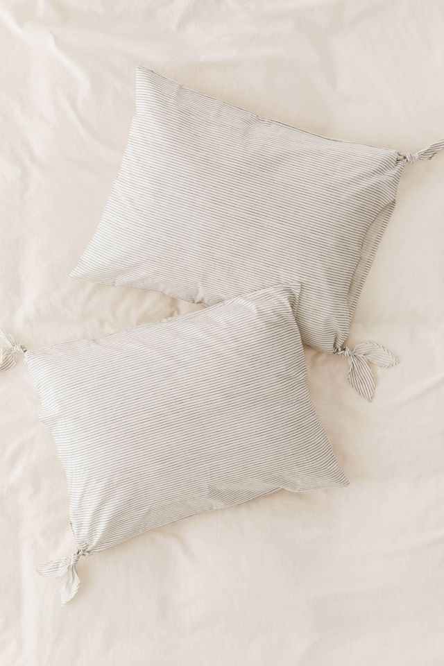 Washed Cotton Striped Knot Sham Set | Urban Outfitters