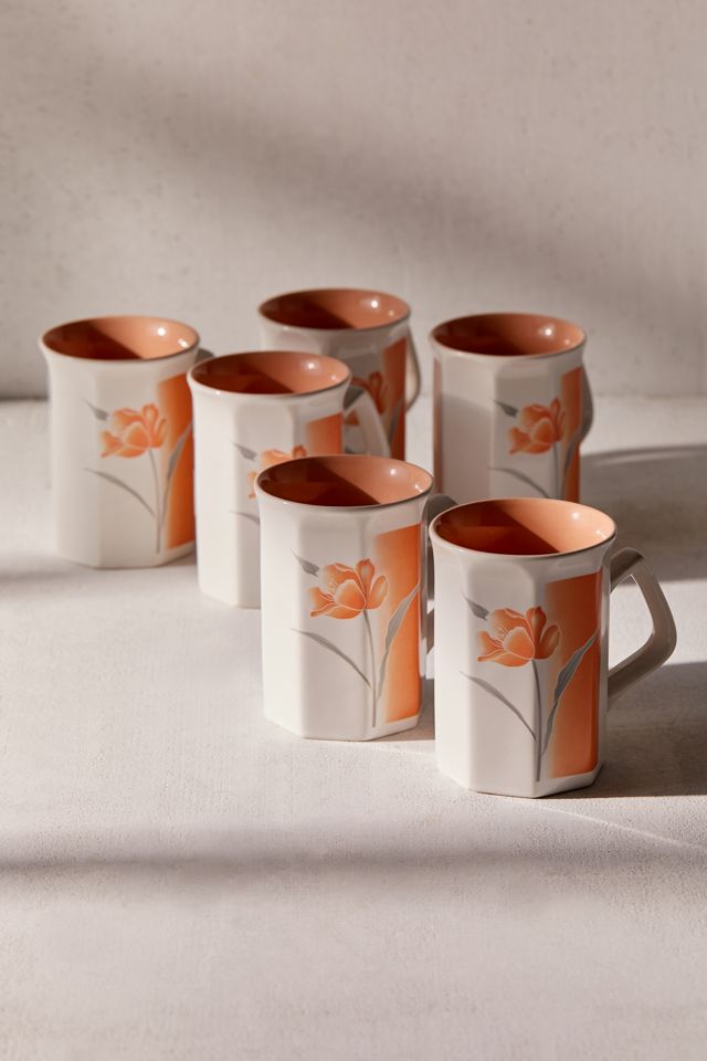 ODD EYE For Urban Renewal One-Of-A-Kind Floral Motif Japanese Mug - Set ...