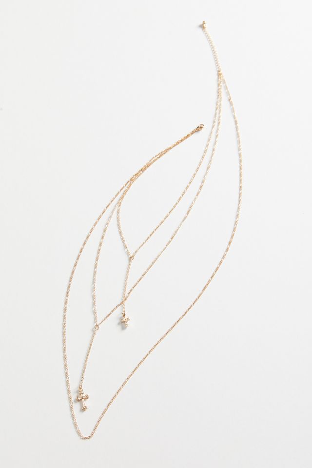Cross Layered Lariat Necklace | Urban Outfitters