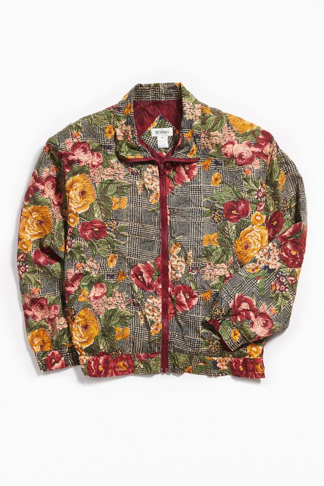 Vintage 90s Menswear Floral Silk Jacket | Urban Outfitters Canada