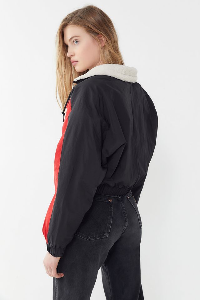 UO Sherpa Colorblock Cropped Jacket | Urban Outfitters
