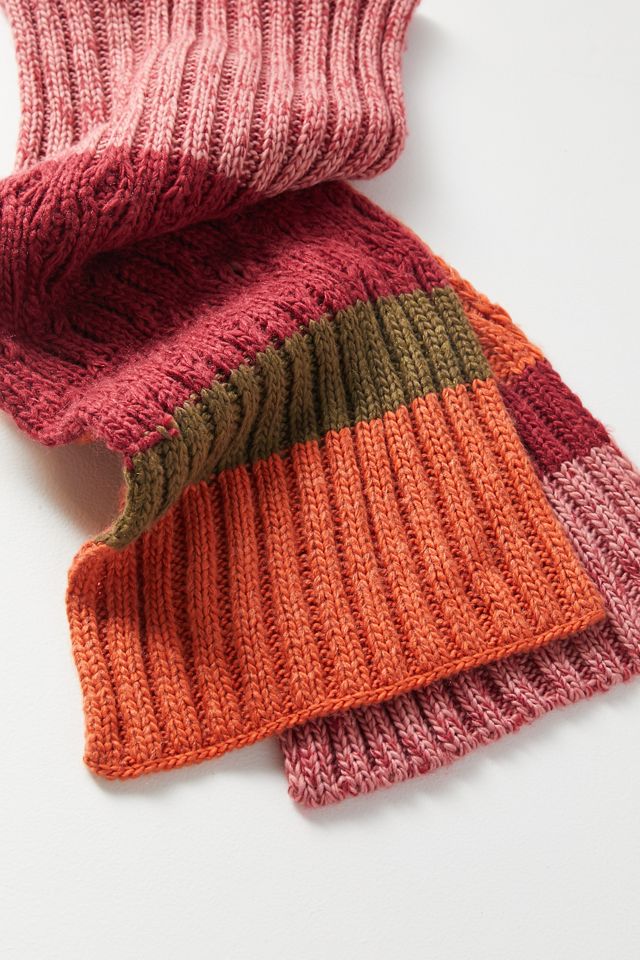 Colorblock Cable Knit Scarf | Urban Outfitters