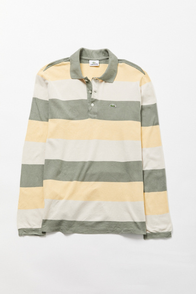 Vintage Lacoste Green + Yellow Striped Rugby Shirt | Urban Outfitters ...